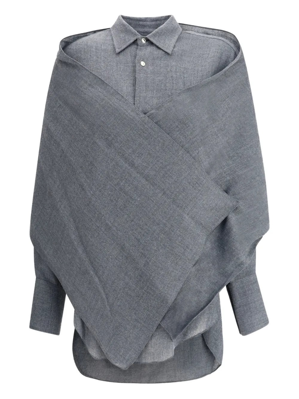 DARKPARK-GEORGIA - DETACHABLE SCARF JAPANESE WOOL SHIRT-WSH24 FAW26 – Dope